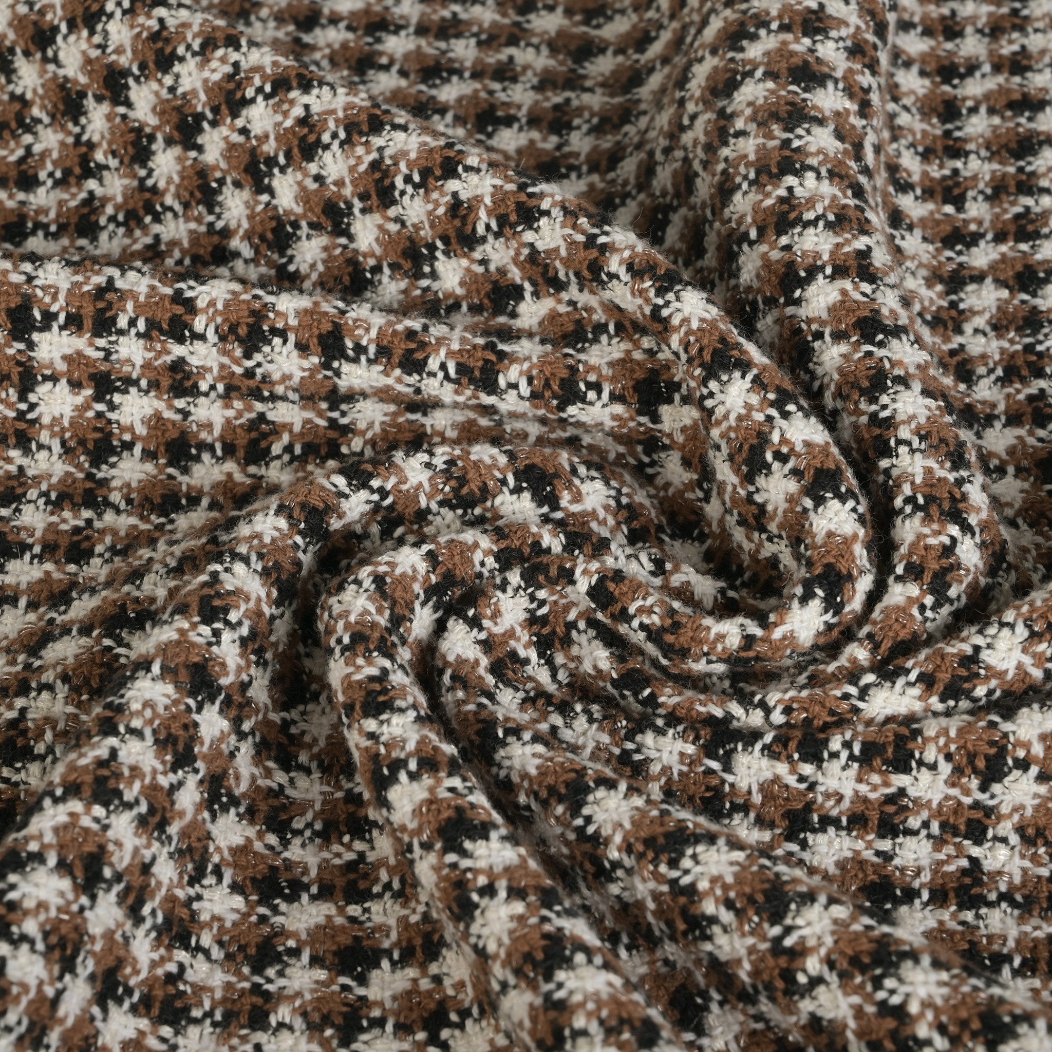 Brown & White Houndstooth Tweed 4561 – Fabrics4Fashion